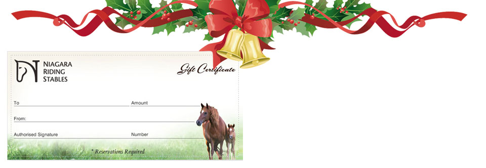 Niagara Riding Stables :: Gift Certificates - Niagara Riding Stables